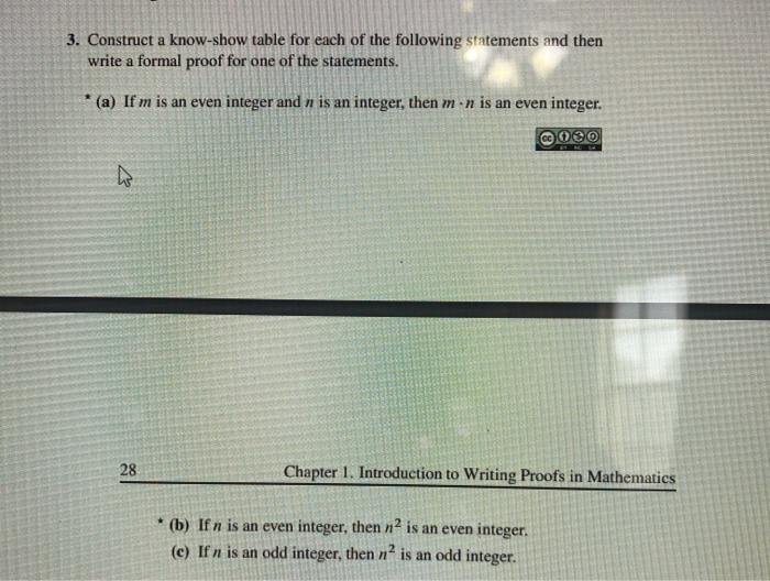 Solved 3. Construct a know-show table for each of the | Chegg.com