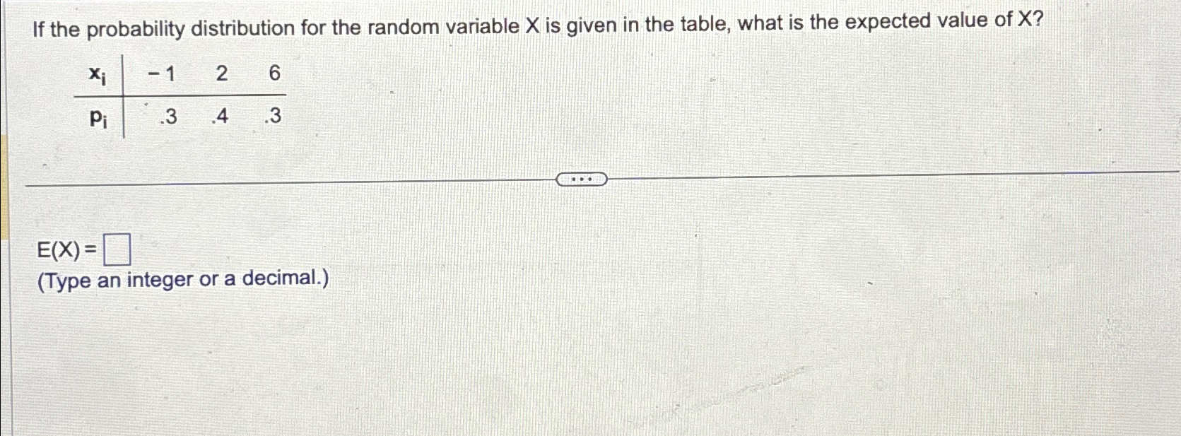 Solved If the probability distribution for the random | Chegg.com