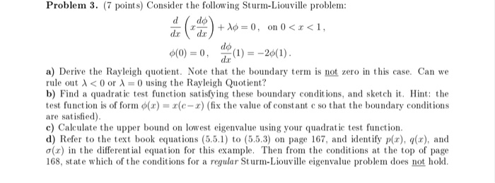 Solved Problem 3. (7 points) Consider the following | Chegg.com