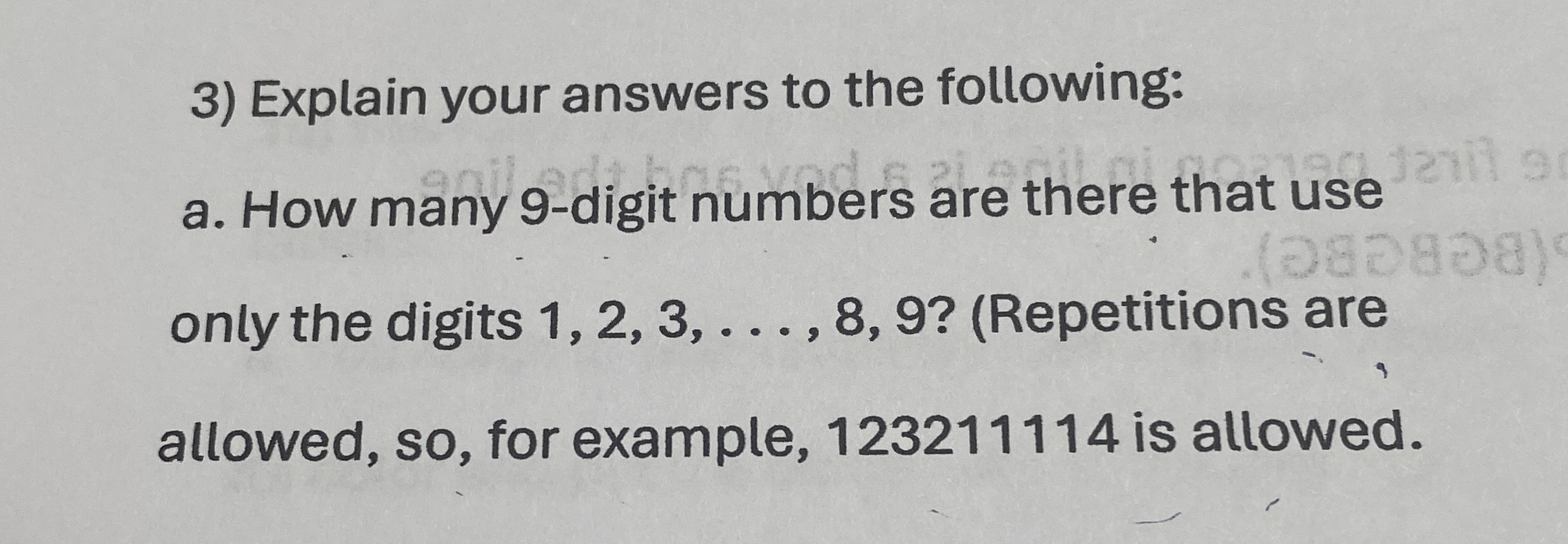 Solved Explain your answers to the following:a. ﻿How many | Chegg.com