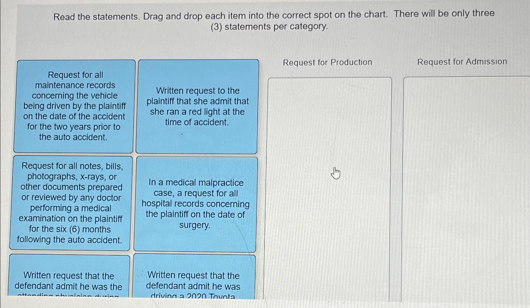 Solved Read the statements. Drag and drop each item into the | Chegg.com