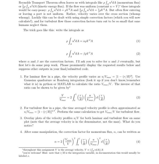 Reynolds Transport Theorem often leaves us with | Chegg.com