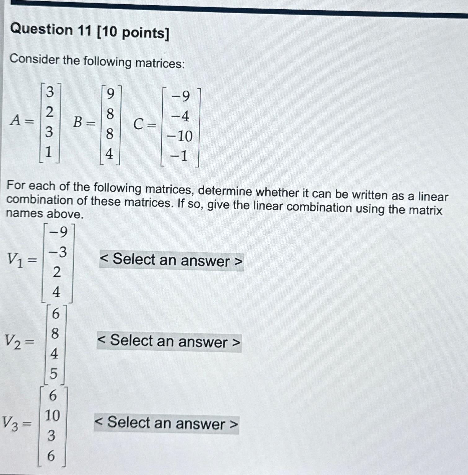 Solved Question 11 [10 ﻿points]Consider the following | Chegg.com