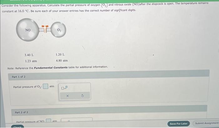 Solved onsider the following apparatus. Calculate the | Chegg.com