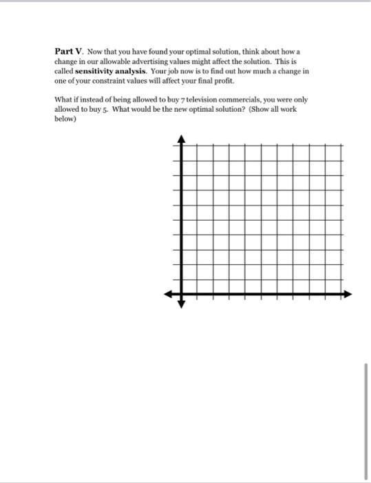 Solved Math 1060 LINEAR PROGRAMMING PROJECT Part I. You are | Chegg.com