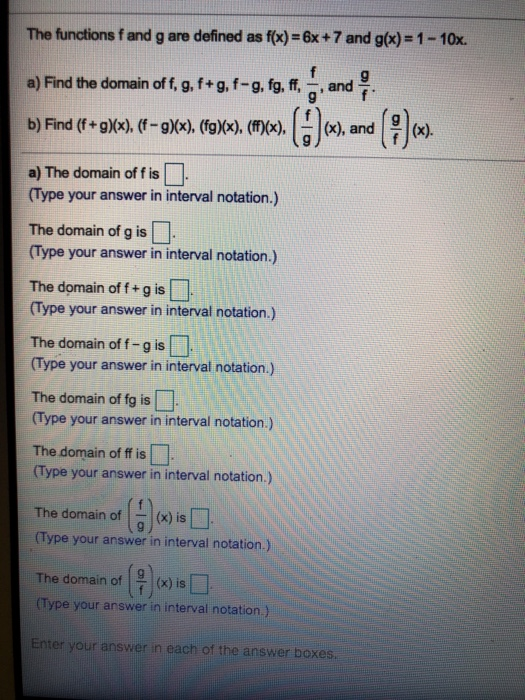 Solved The functions f and g are defined as f(x) = 6x +7 and | Chegg.com