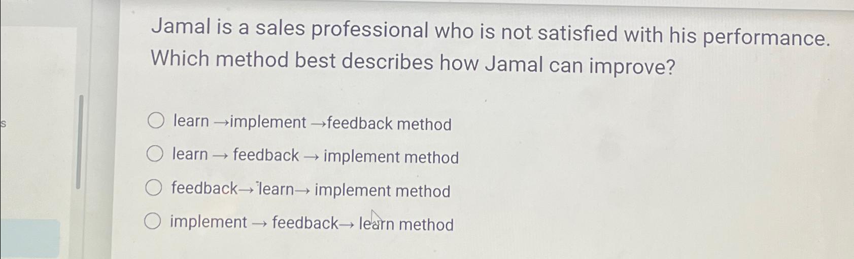Solved Jamal is a sales professional who is not satisfied | Chegg.com
