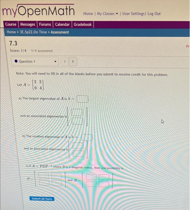Solved myOpenMath Home | My Classes | User Settings Log Out | Chegg.com