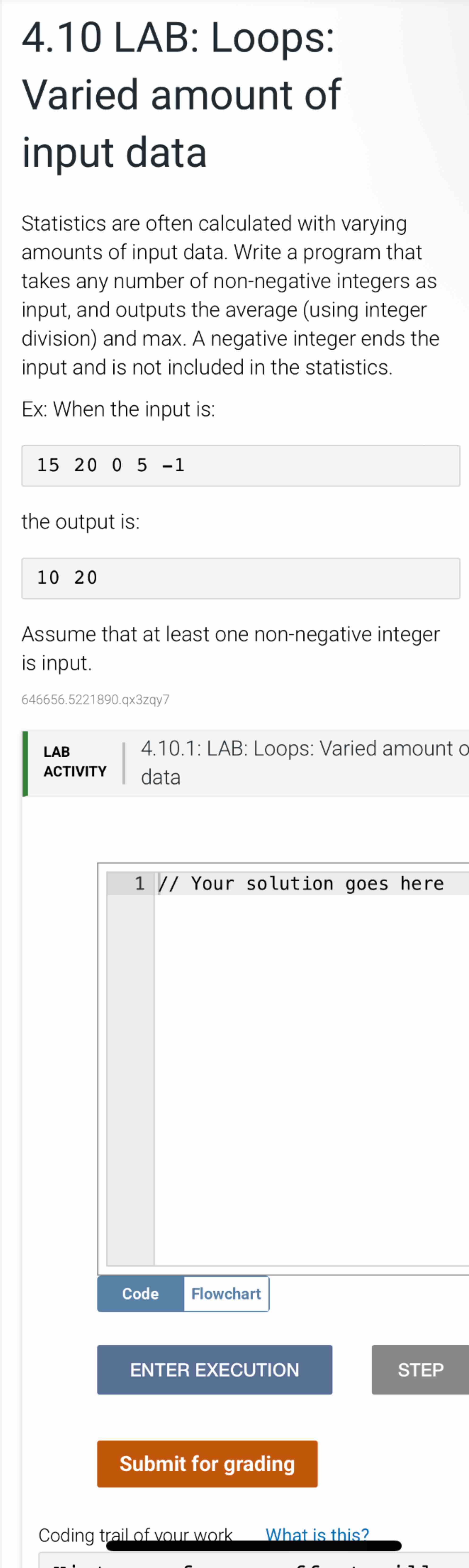 Solved 4.10 ﻿LAB: Loops: Varied amount of input data | Chegg.com