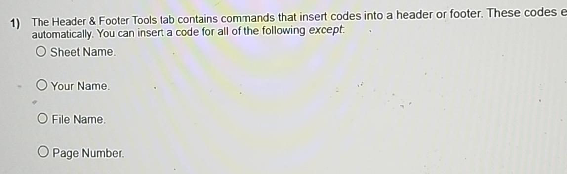 Solved The Header & Footer Tools tab contains commands that | Chegg.com