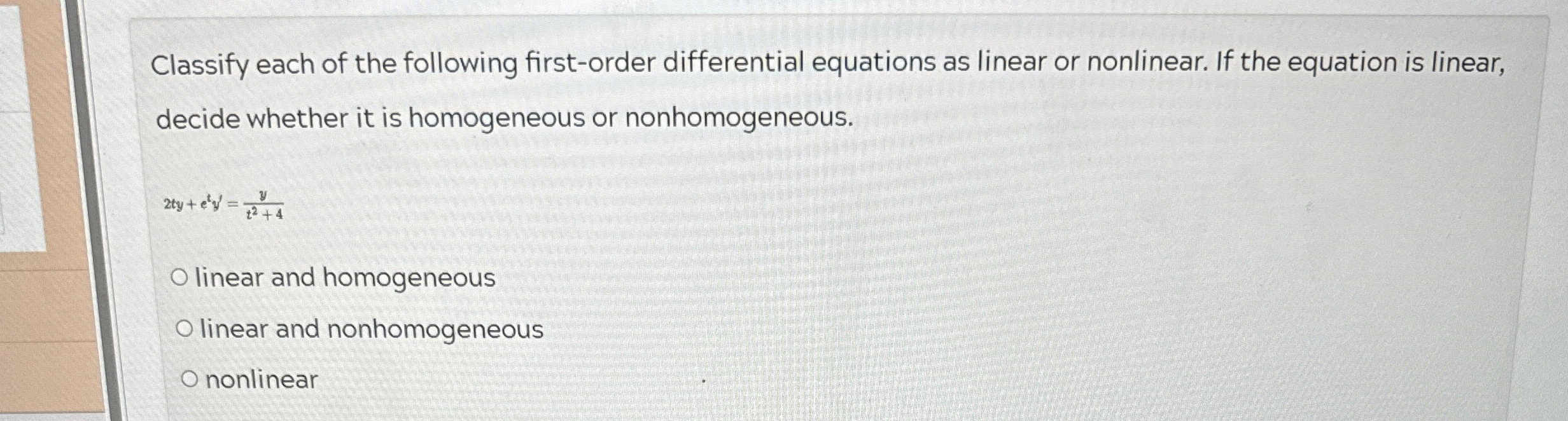 Solved Classify each of the following first-order | Chegg.com