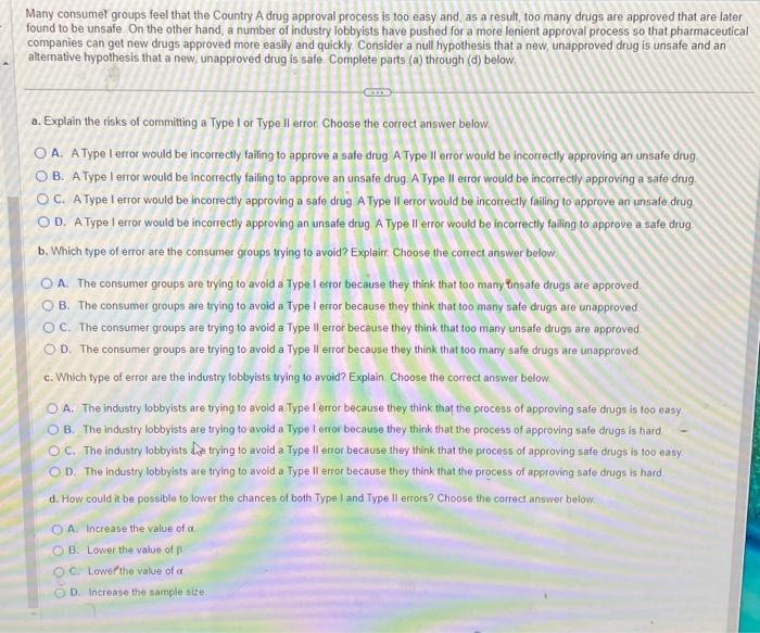 Solved Many consumet groups feel that the Country A drug | Chegg.com