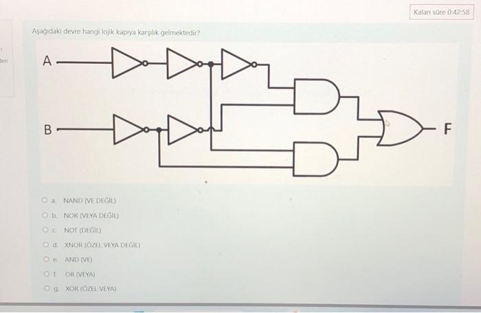 Solved Aşagidaki devre hangi lojik kapiya karslik | Chegg.com