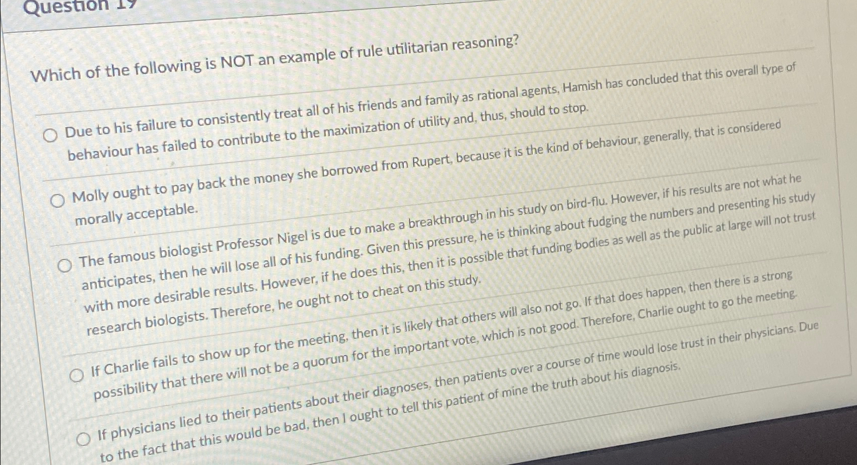 Which of the following is NOT an example of rule | Chegg.com