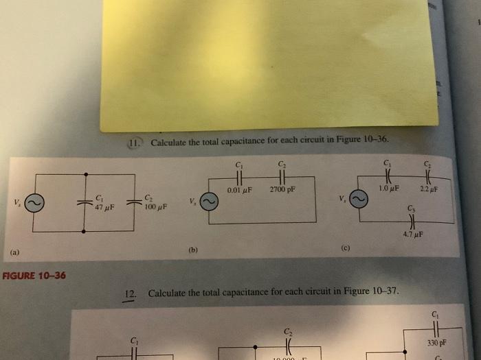 Solved 11. Calculate the total capacitance for each circuit | Chegg.com