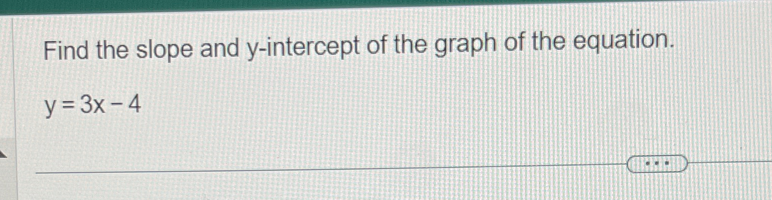 Solved Find the slope and y-intercept of the graph of the | Chegg.com