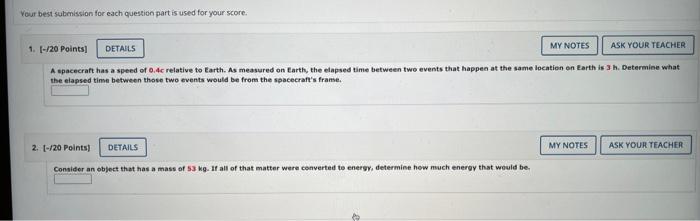 Solved Yeur best submission for each questien part is used | Chegg.com Solved Yeur best submission for each questien part is used | Chegg.com