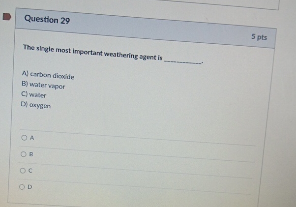 Solved Question 295 ﻿ptsThe single most important weathering | Chegg.com