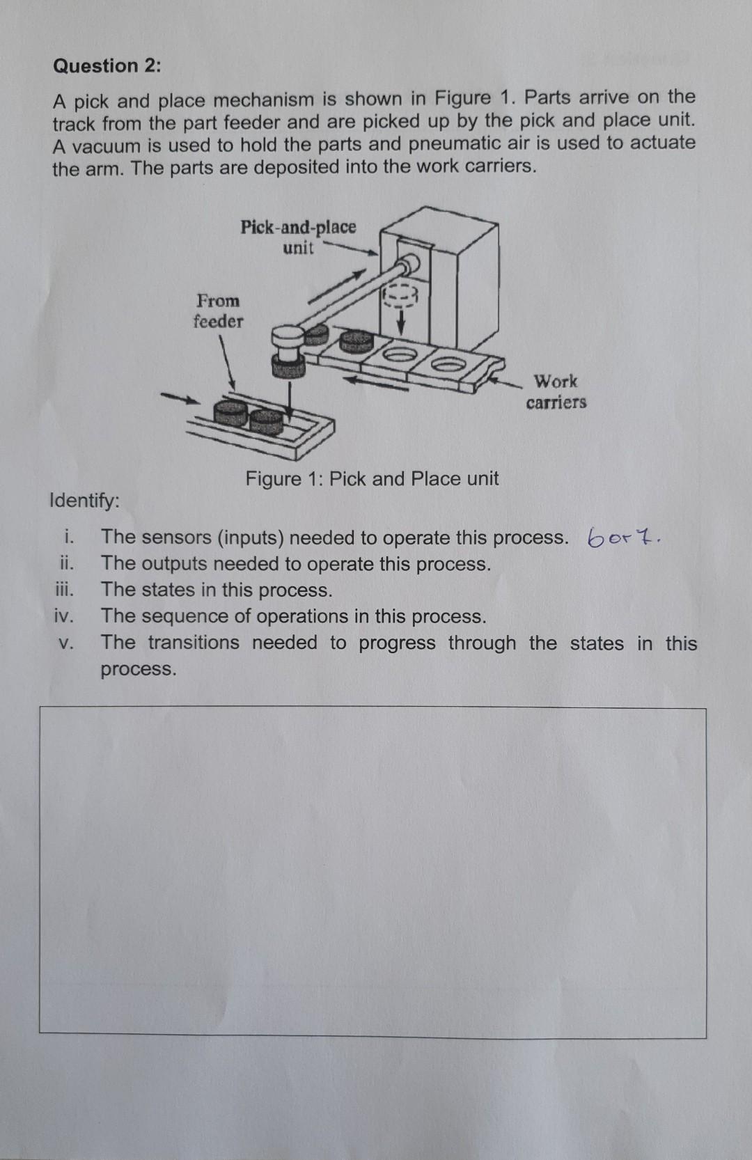 Solved Question 2: A pick and place mechanism is shown in | Chegg.com