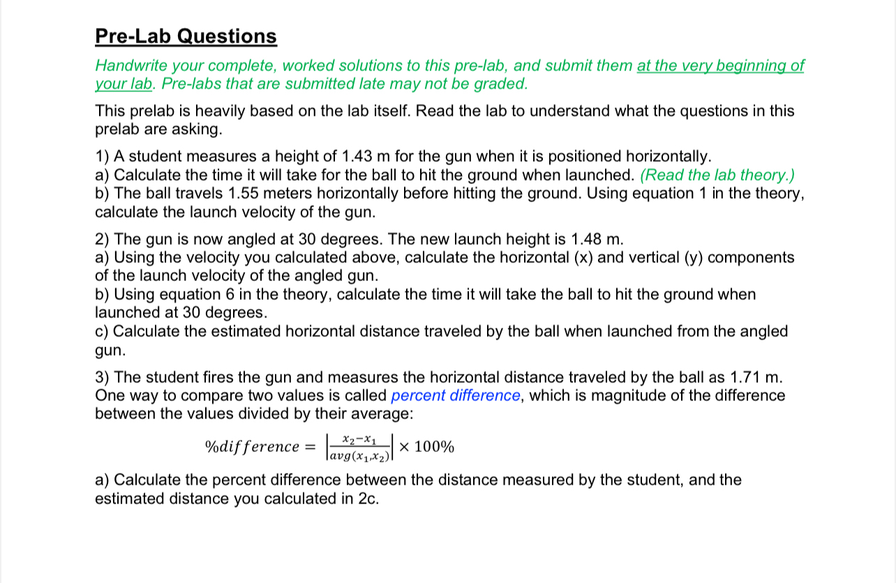 Solved Pre-Lab QuestionsHandwrite your complete, worked | Chegg.com