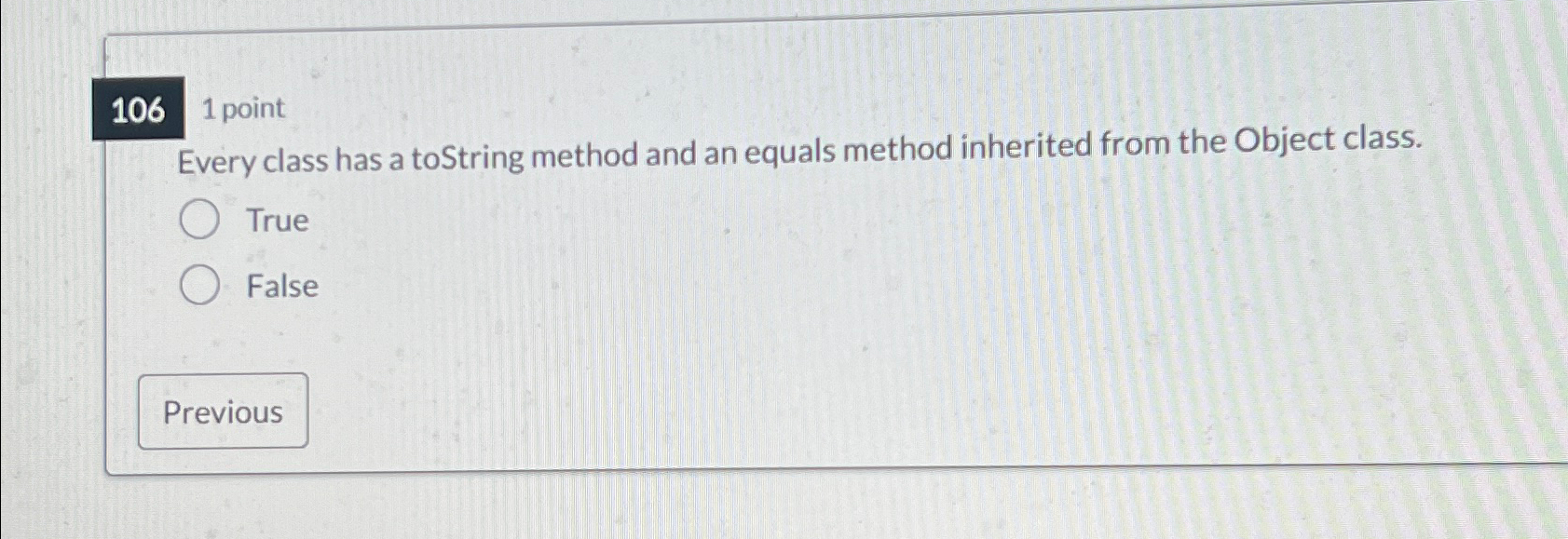 Solved 1061 ﻿pointEvery class has a toString method and an | Chegg.com