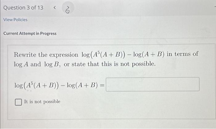 Solved Question 3 of 13 View Policies ^ Current Attempt in | Chegg.com