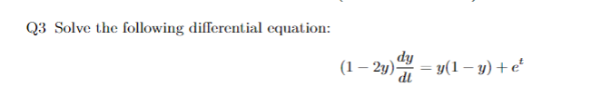 Solved Q3 ﻿Solve the following differential | Chegg.com