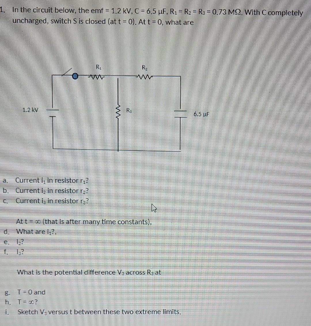 Solved 1. In the circuit below, the emf | Chegg.com