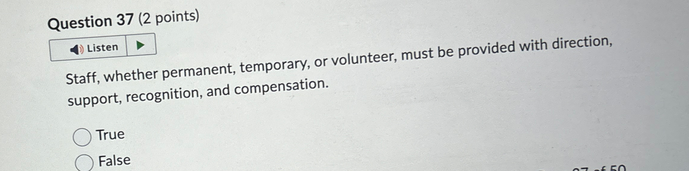 Solved Question 37 (2 ﻿points)ListenStaff, whether | Chegg.com