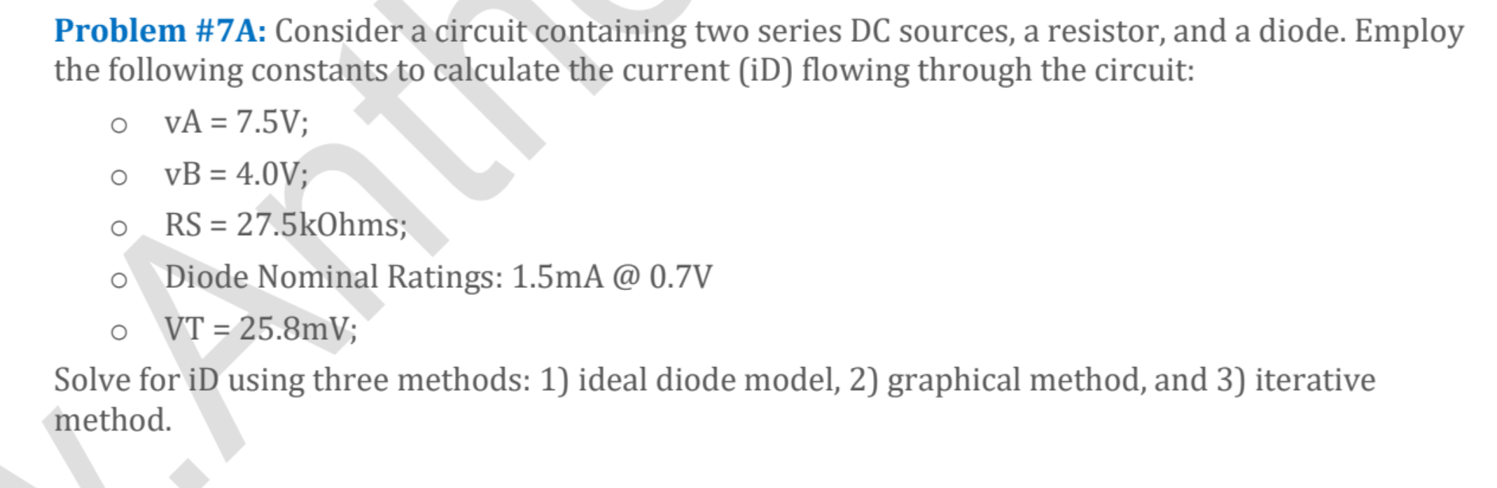 Solved Problem #7A: Consider a circuit containing two series | Chegg.com