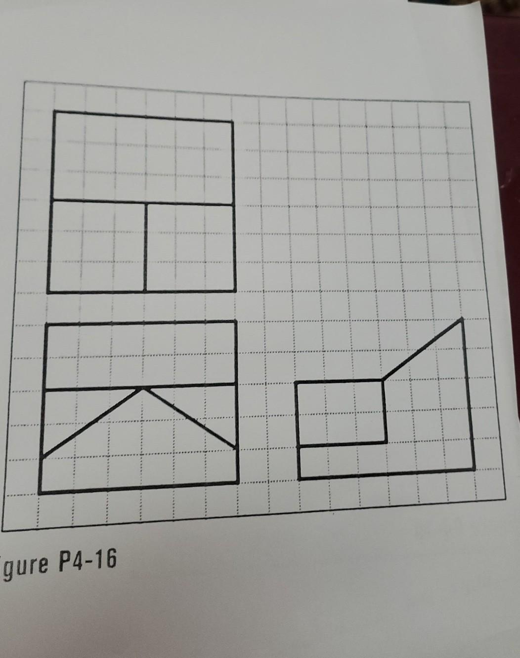 Solved Given the multiview set of the cut block object, | Chegg.com