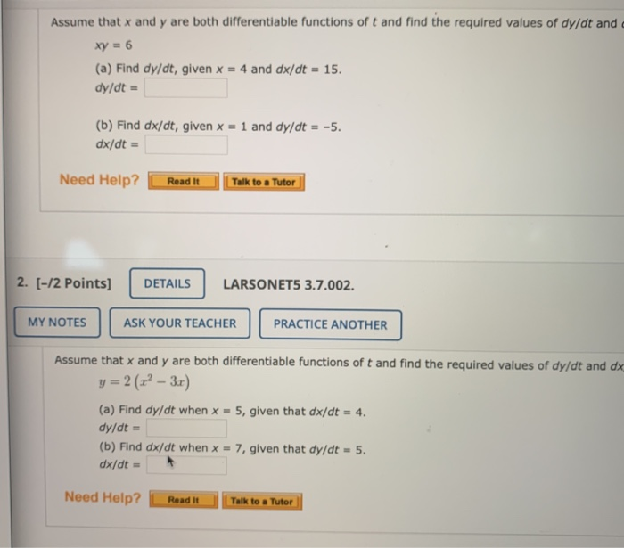 Solved Assume That X And Y Are Both Differentiable Functions