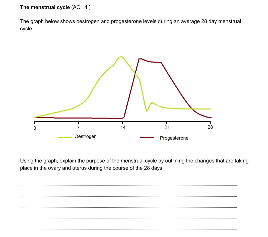 Solved The menstrual cycle (AC1.4)The graph below shows | Chegg.com