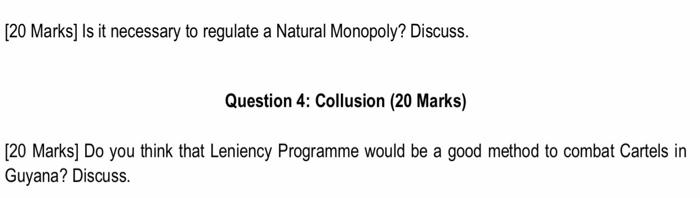 Solved 20 Marks Is It Necessary To Regulate A Natural 
