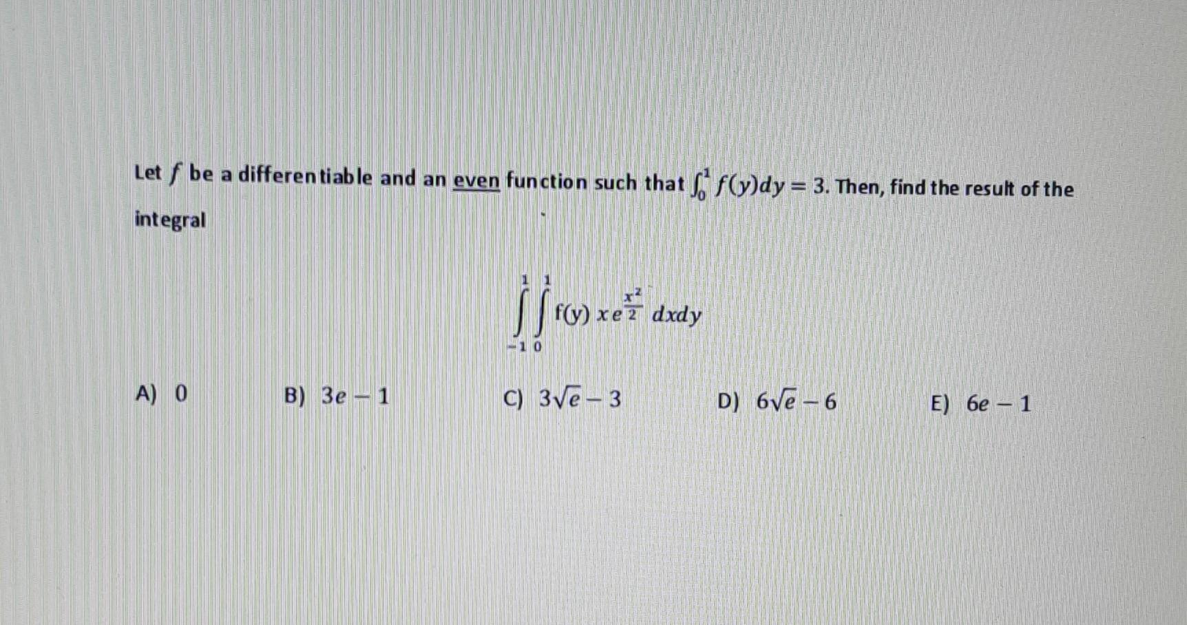 Solved Let f be a differentiable and an even function such | Chegg.com