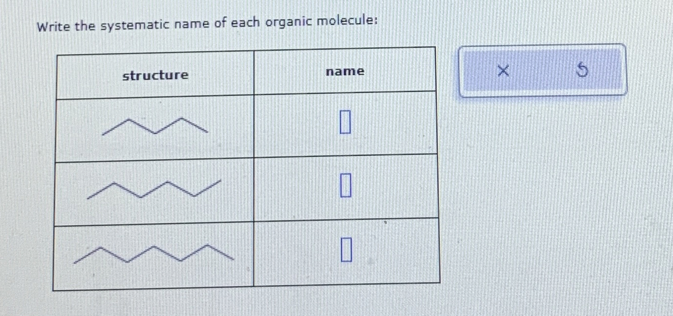 Solved Write the systematic name of each organic molecule: | Chegg.com