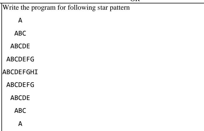 Solved Write the program for following star pattern A ABC | Chegg.com