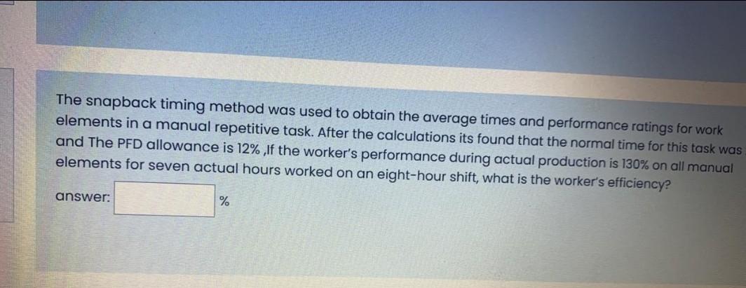 The snapback timing method was used to obtain the | Chegg.com