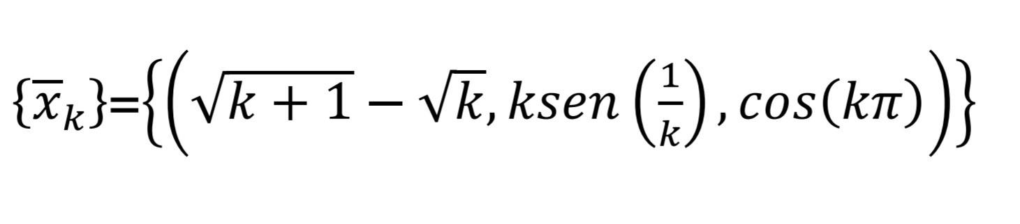 Solved Let {\bar𝑥_{𝑘}} = {(√𝑘 + 1 − √𝑘, 𝑘𝑠𝑒𝑛 (1𝑘) | Chegg.com