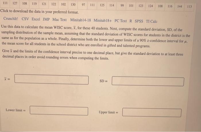 Solved The Weschler Intelligence Scale for Children (WISC) | Chegg.com