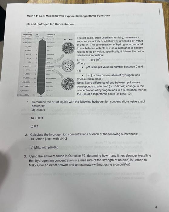 Solved Math 141 Lab: Modoling with Exponential/Logarithmic | Chegg.com