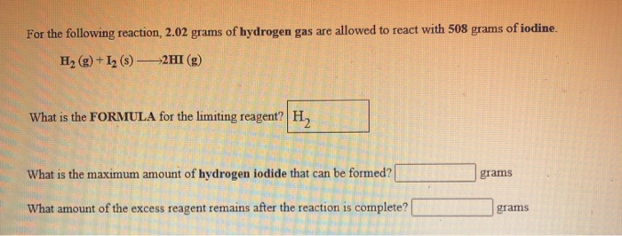Solved TUTOR Limiting Reactants: Full Analysis For this | Chegg.com