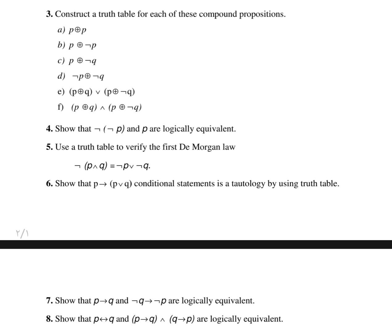 Solved 3. Construct a truth table for each of these compound | Chegg.com