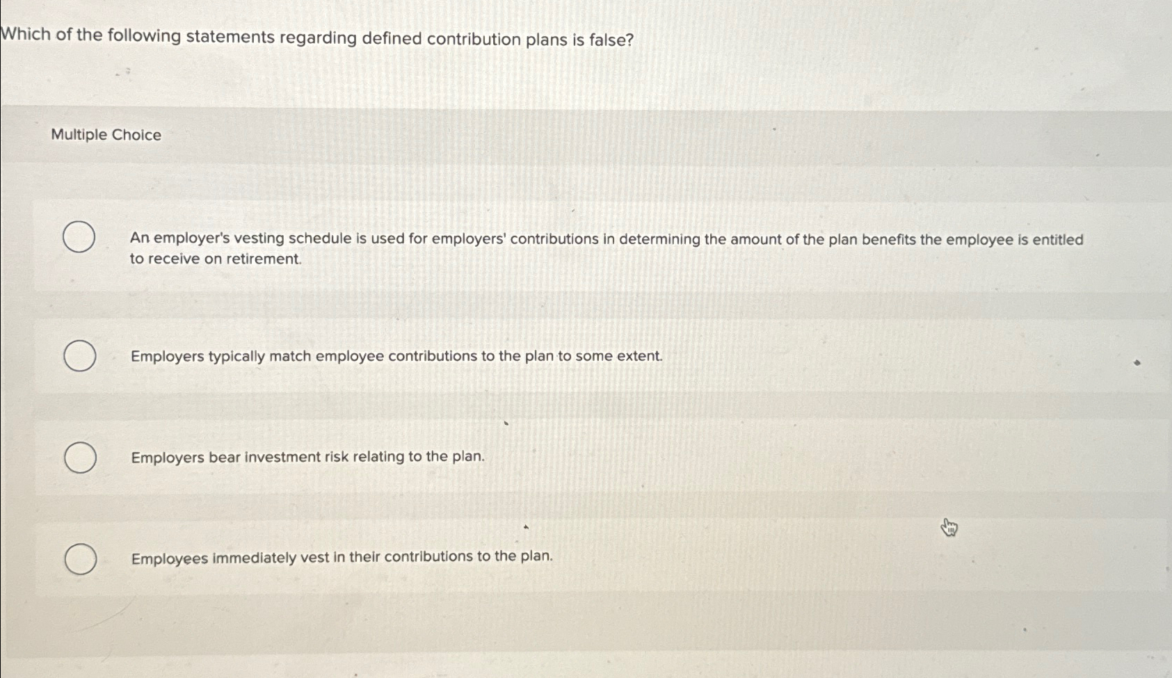 Solved Which of the following statements regarding defined | Chegg.com