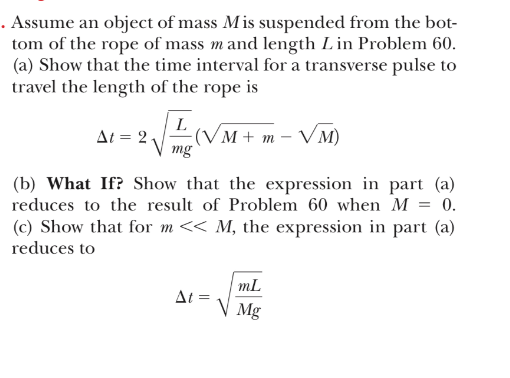 Solved Assume an object of mass M ﻿is suspended from the | Chegg.com