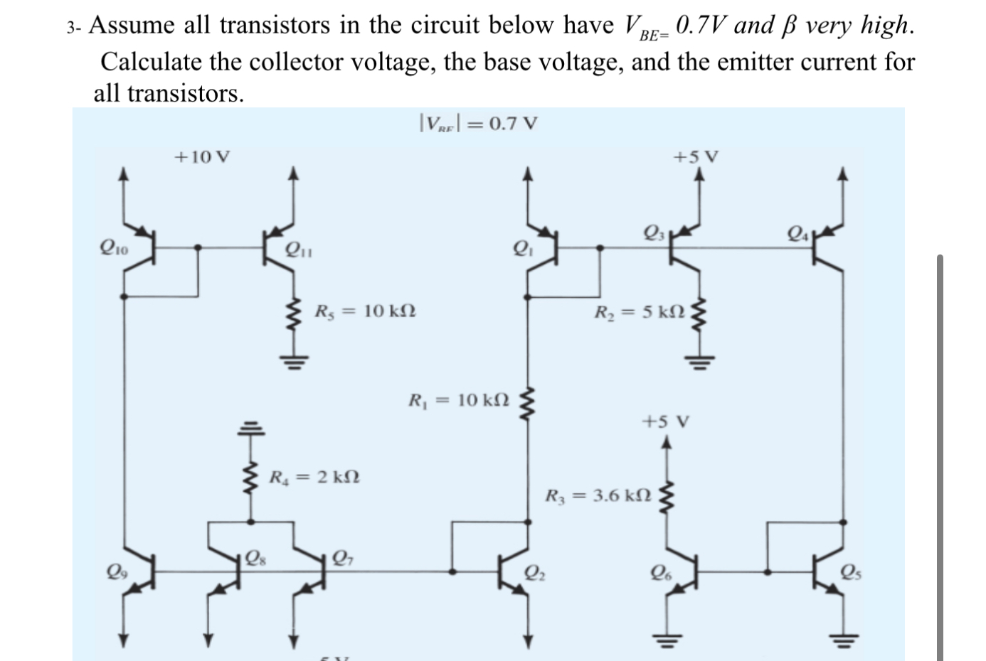 Solved 3- ﻿Assume all transistors in the circuit below have | Chegg.com