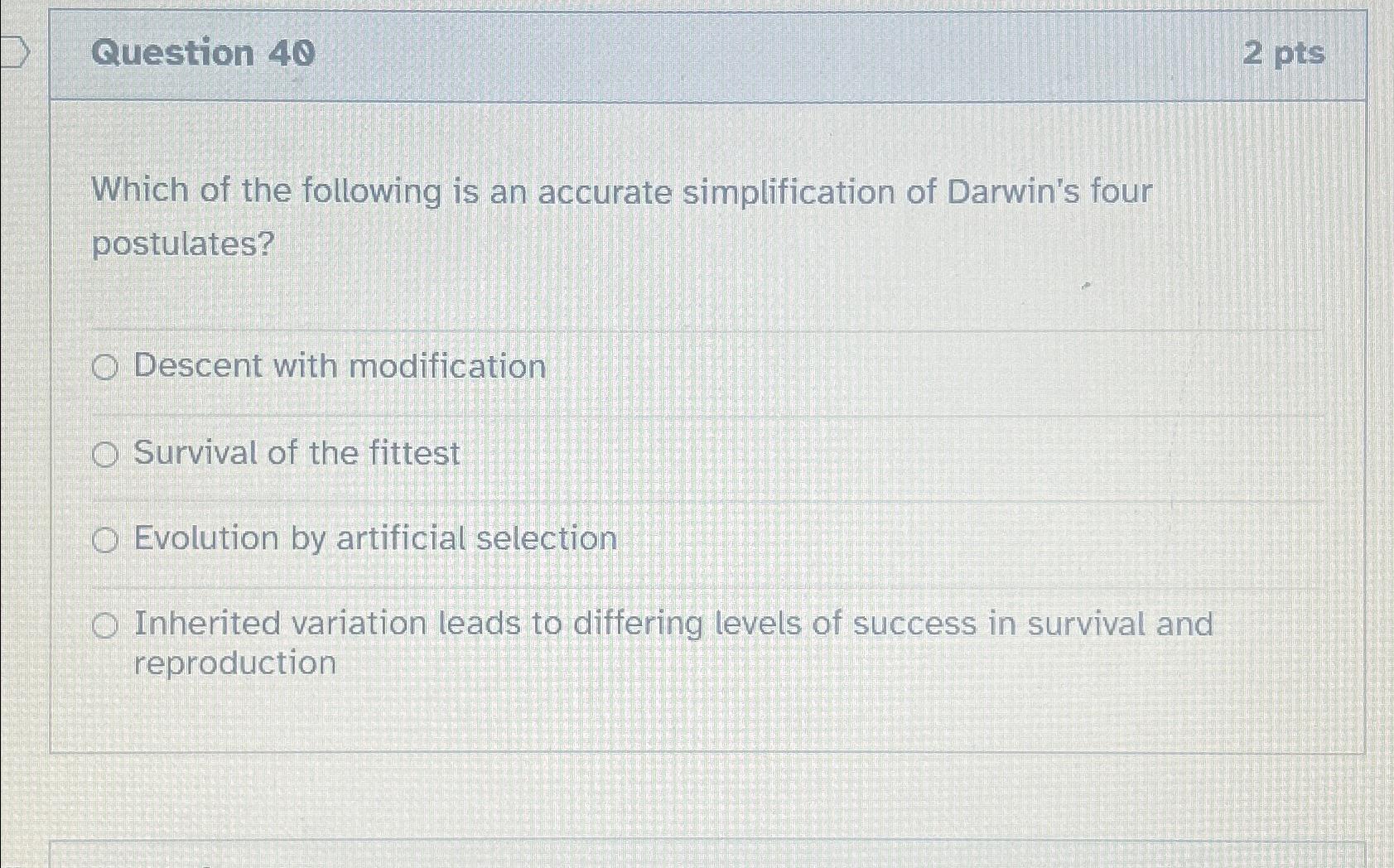 Solved Question 402 ﻿ptsWhich of the following is an | Chegg.com
