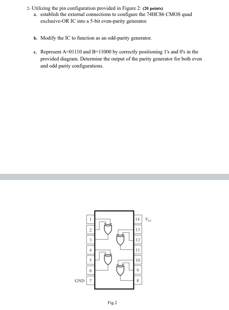 Solved 2- ﻿Utilizing the pin configuration provided in | Chegg.com