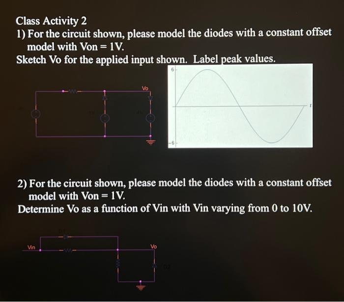 Solved Class Activity 2 1) For the circuit shown, please | Chegg.com
