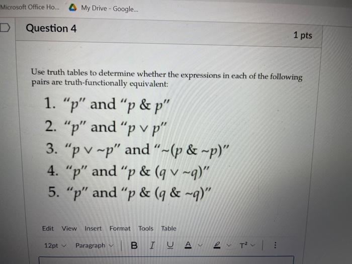 Solved Use Truth Tables To Determine Whether The Expressions